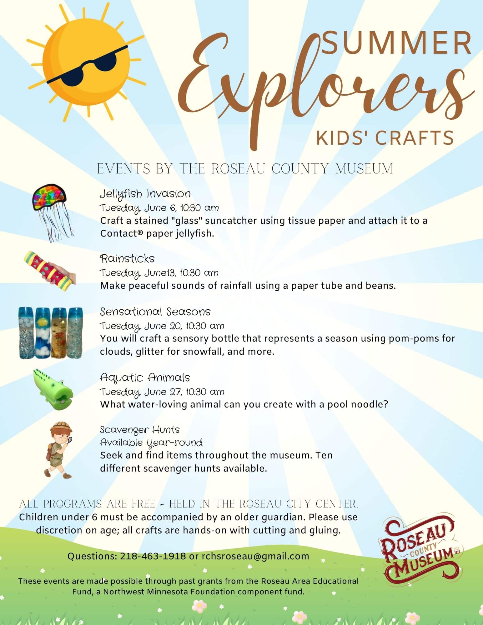 Summer Explorers Kids' Crafts - Go Explore Roseau, Minnesota
