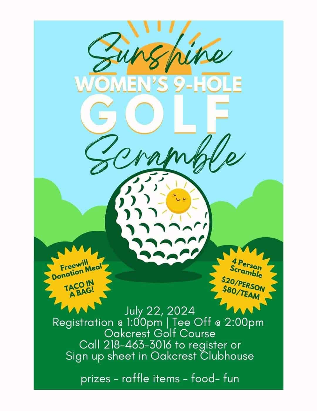 Sunshine Womens 9-Hole Golf Scramble - Go Explore Roseau, Minnesota